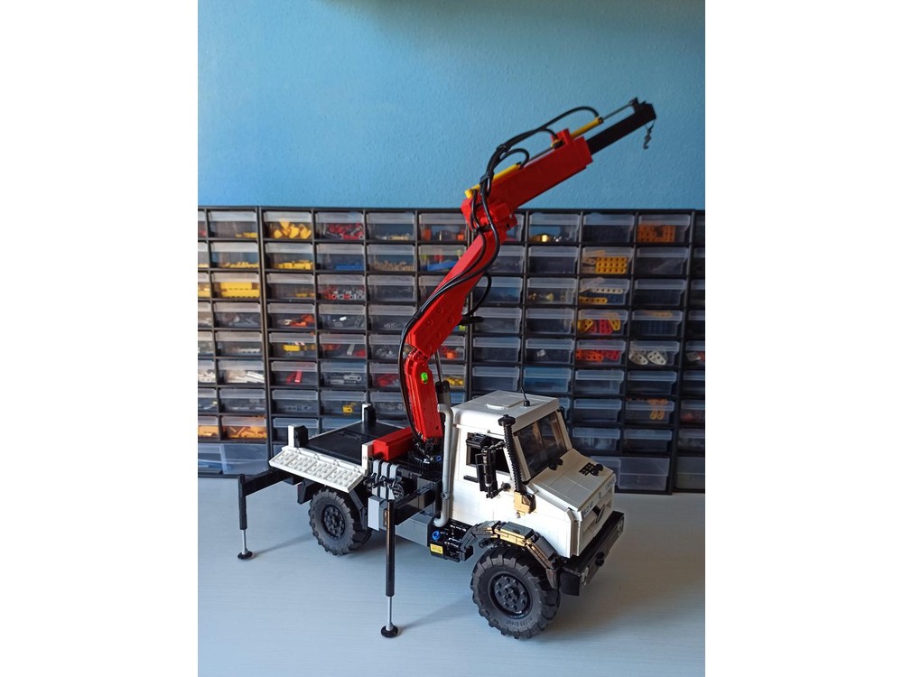 Lego Moc Pneumatic Knuckle Boom Crane Module For Unimog U5023 By Dltc