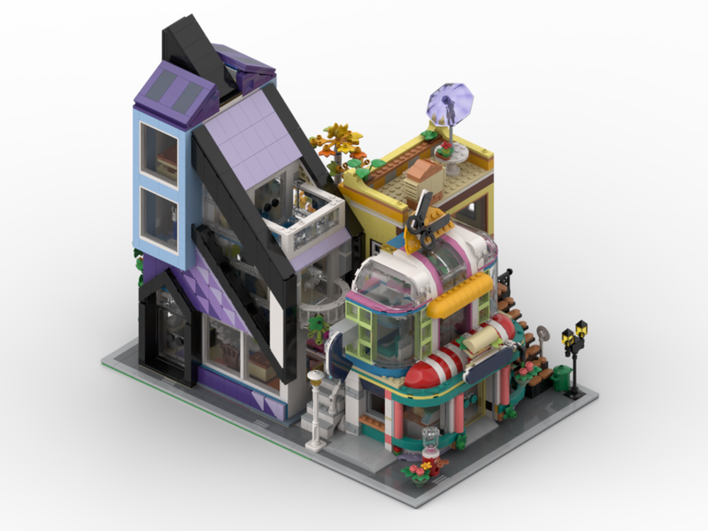 Lego Moc Diner And Hair Salon By Legofan21 Rebrickable Build With Lego
