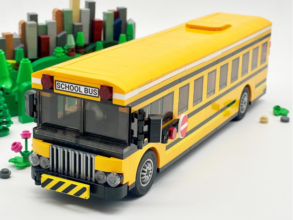 Lego Moc School Bus By Ibrickeditup Rebrickable Build With Lego