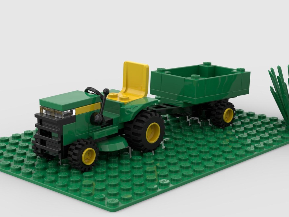 LEGO MOC John Deere Lawn Tractor with Cart by moyni | Rebrickable ...