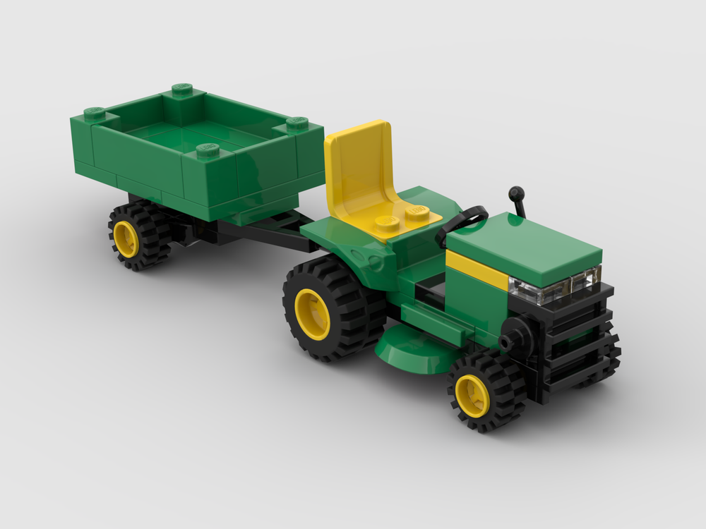 LEGO MOC John Deere Lawn Tractor with Cart by moyni | Rebrickable ...