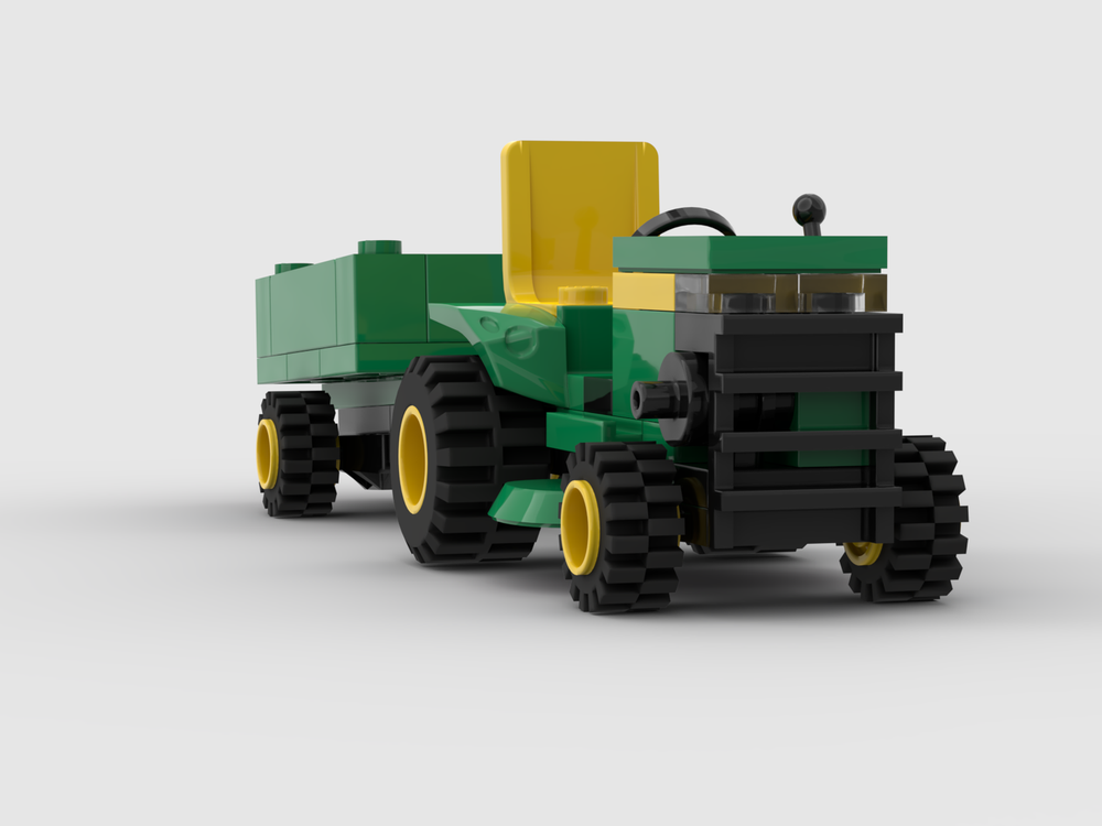 Lego Moc John Deere Lawn Tractor With Cart By Moyni Rebrickable