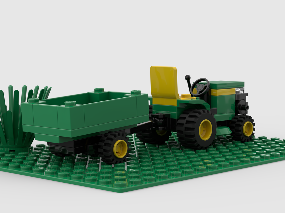 LEGO MOC John Deere Lawn Tractor with Cart by moyni | Rebrickable ...