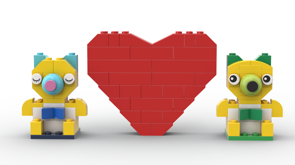 LEGO MOC 11020 Teddy bear and heart by Lenarex | Rebrickable - Build ...