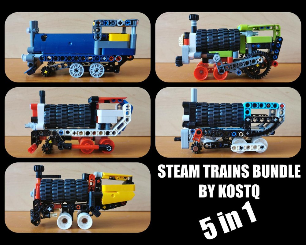 LEGO MOC 5in1 Steam Trains Bundle by kostq | Rebrickable - Build with LEGO