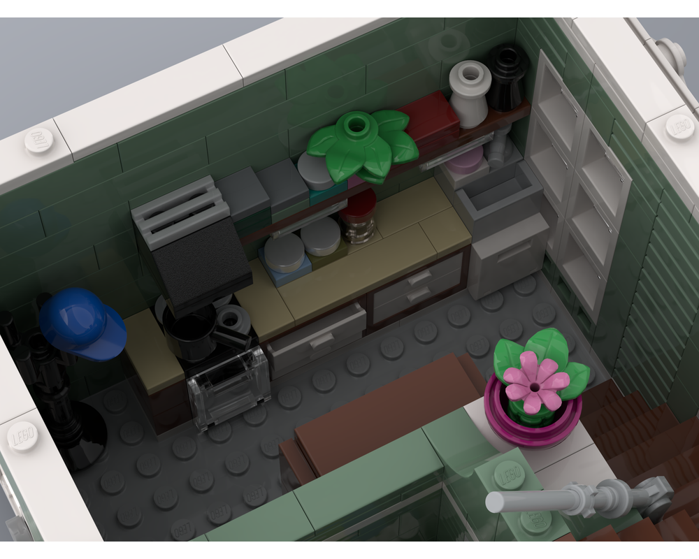 Lego Moc Sushi Bar Modular Building By Fenolly Rebrickable Build