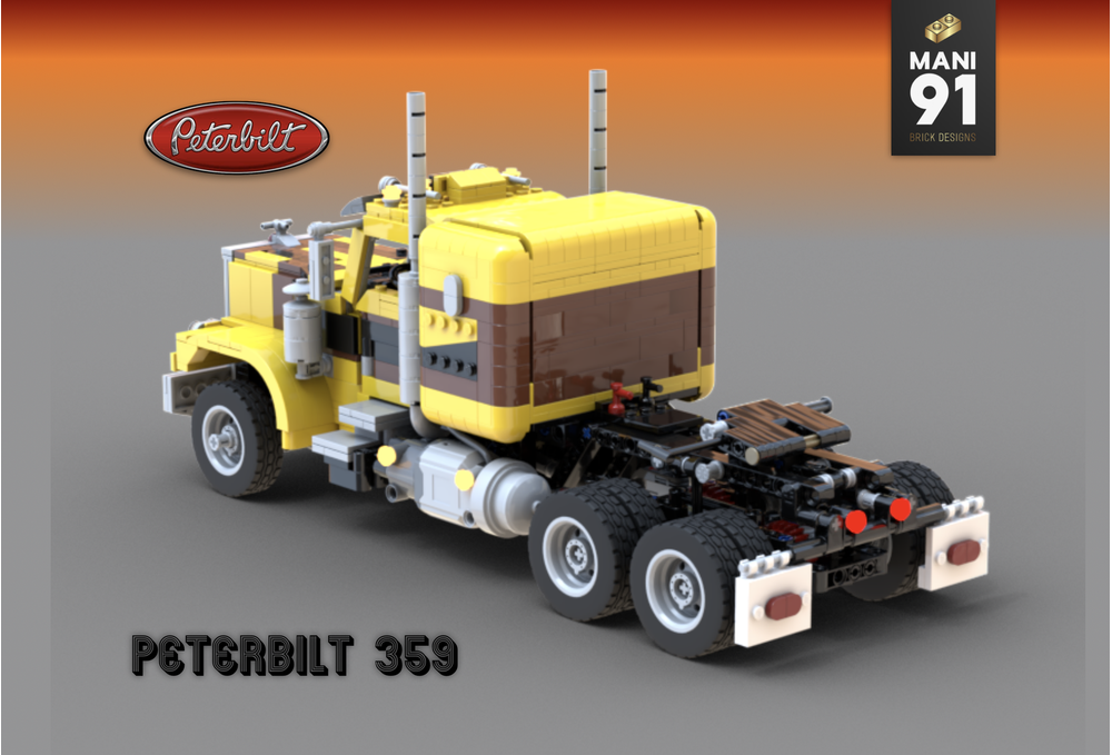 LEGO MOC Peterbilt 359 Semi Truck Yellow-Brown by Mani91 | Rebrickable ...