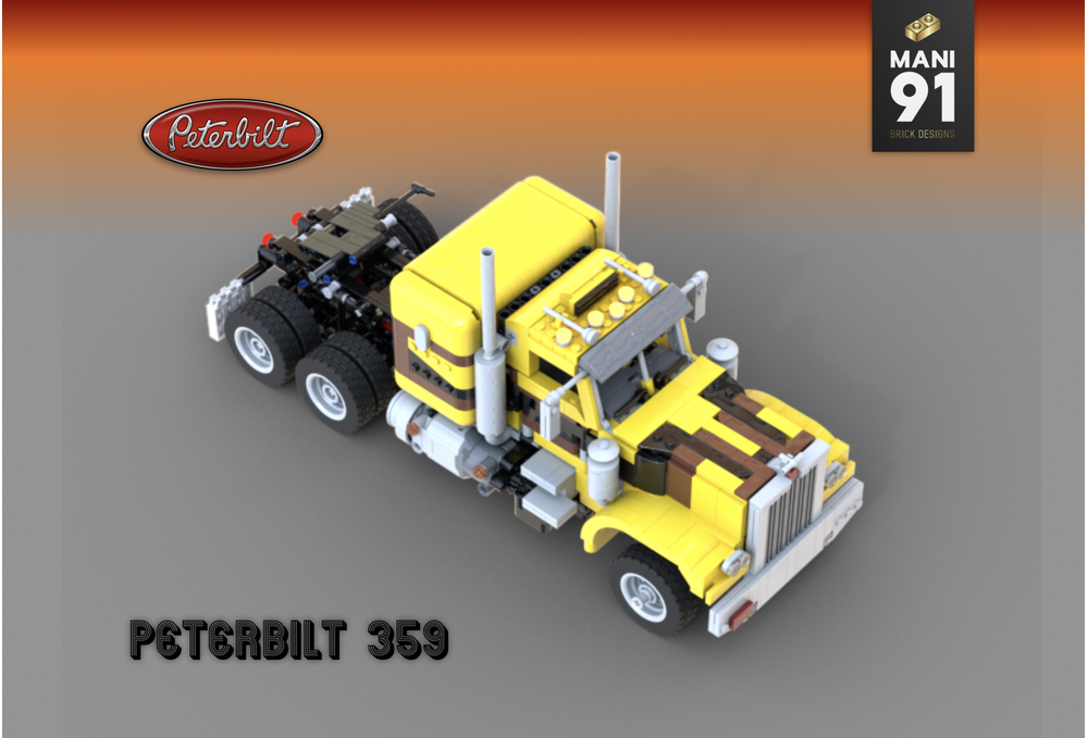 LEGO MOC Peterbilt 359 Semi Truck Yellow-Brown by Mani91 | Rebrickable ...
