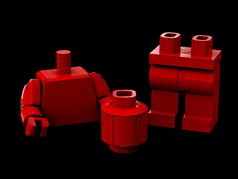 LEGO MOC Up-scaled Red LEGO Minifigure by lesulga | Rebrickable - Build ...