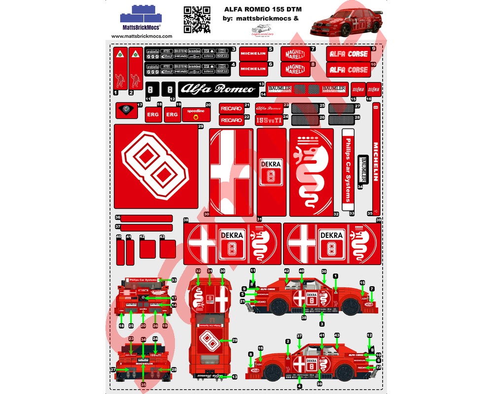 Lego Moc Alfa Romeo 155 V6 Ti Dtm Touring Car By Mattsbrickmocs