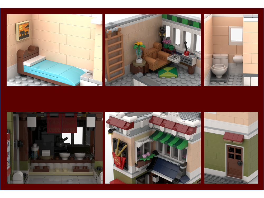 Lego Moc 31131 Modular Noodle Shop By Theluckyone Rebrickable Build