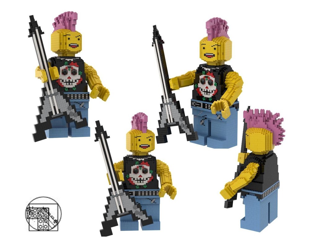 LEGO MOC Maxi figure Hard rocker with electric guitar by Bricksculpture ...