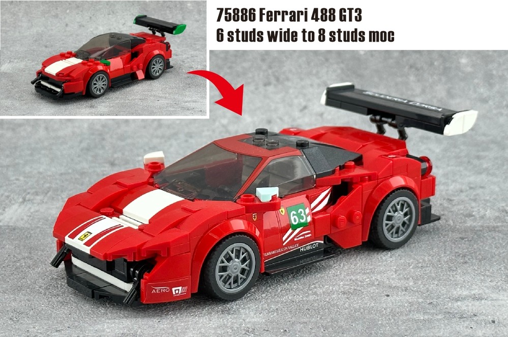 LEGO MOC 75886 Ferrari 488 GT3 - Speed Champions 8 Studs wide by ...