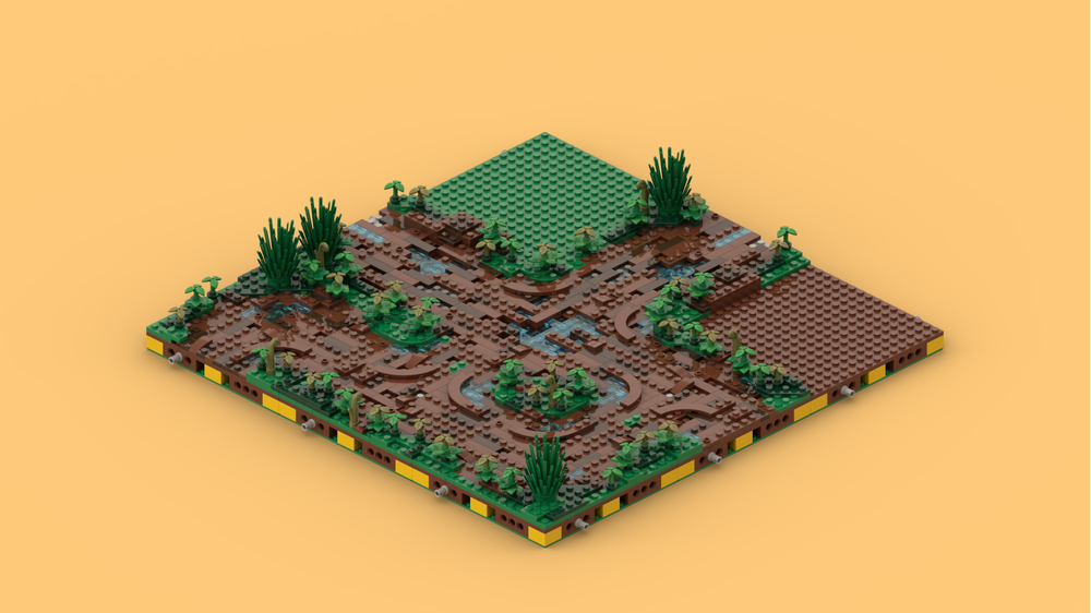 Lego Moc Muddy Road Cross Intersection Mils 16x16 By Keesbuilds