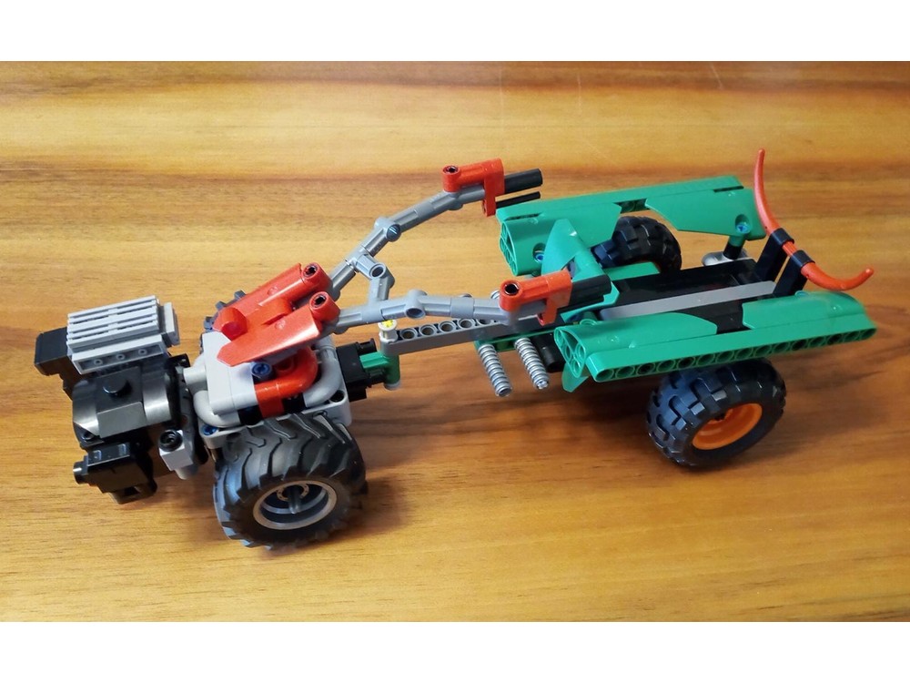 LEGO MOC-140182 42149 Single-Axle Tractor with Trailer and Cultivator ...