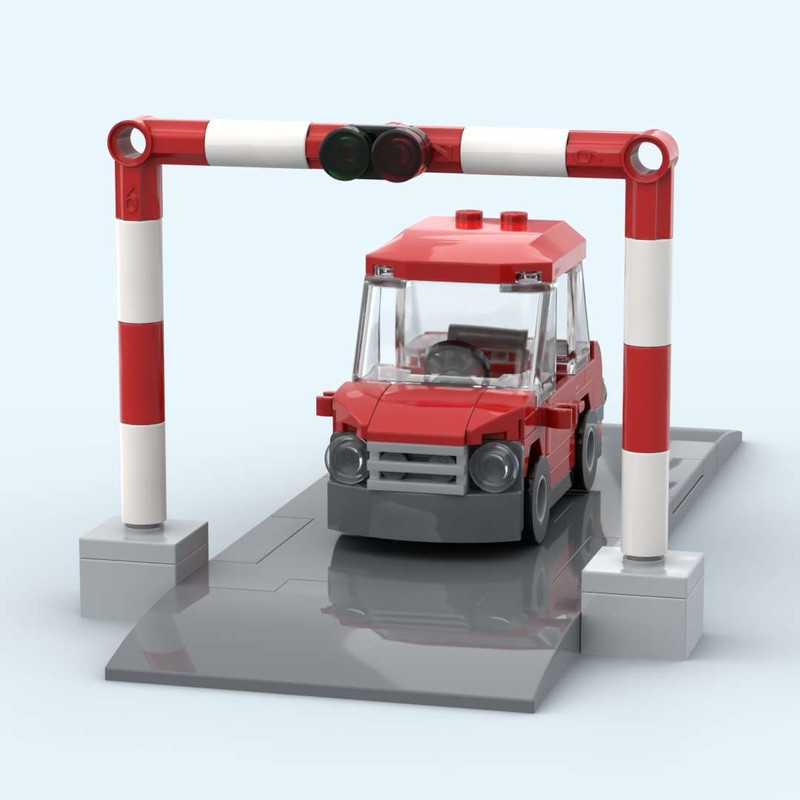 LEGO MOC red car & height barrier by Stud.ious | Rebrickable - Build ...