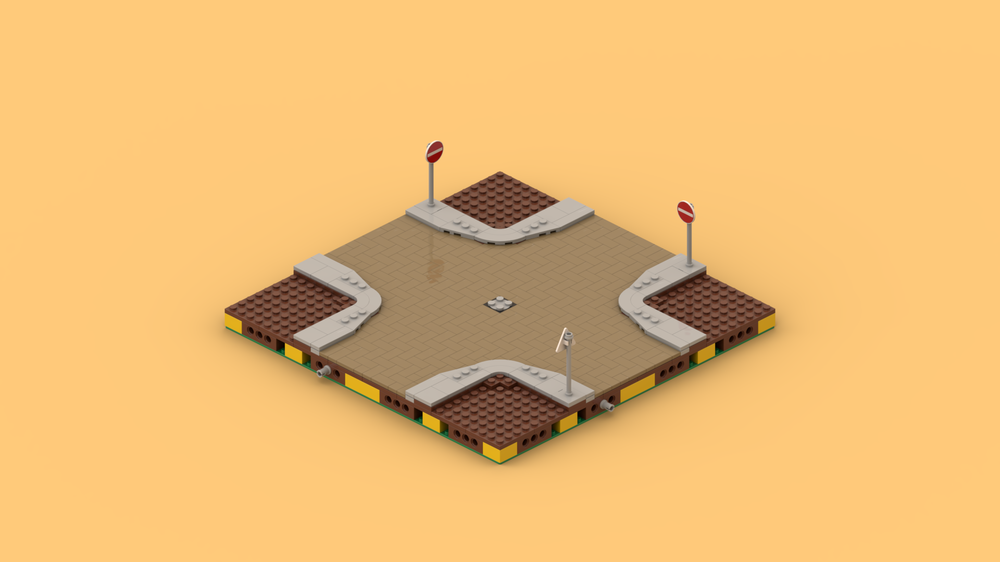LEGO MOC Dutch Road Bricks One-way Cross Intersection MILS 32x32 by ...