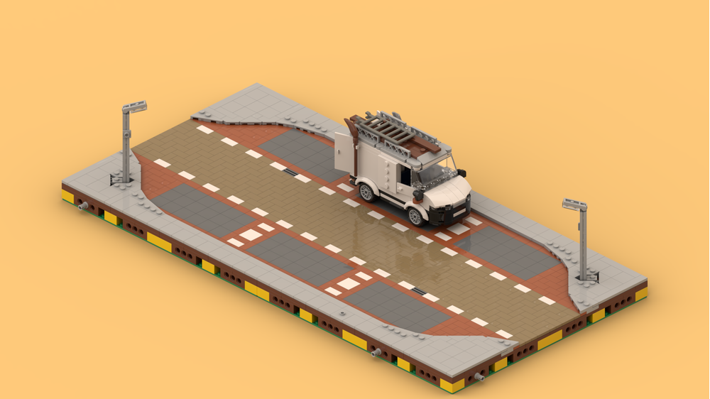 Lego Moc Dutch Road Bricks One Way Cross Intersection Mils 32x32 By