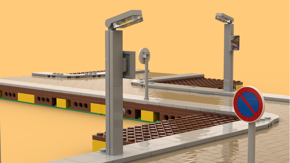Lego Moc Dutch Road Bricks One Way Cross Intersection Mils 32x32 By