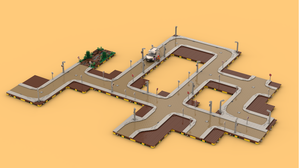 Lego Moc Dutch Road Bricks One Way Cross Intersection Mils 32x32 By