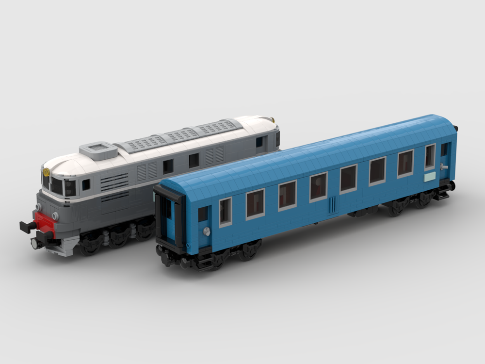 LEGO MOC [MOC set] CFR blue passenger cars and diesel locomotive by ...