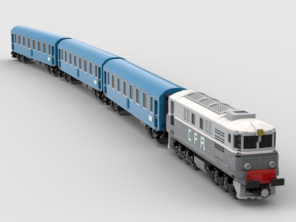 LEGO MOC [MOC set] CFR blue passenger cars and diesel locomotive by ...