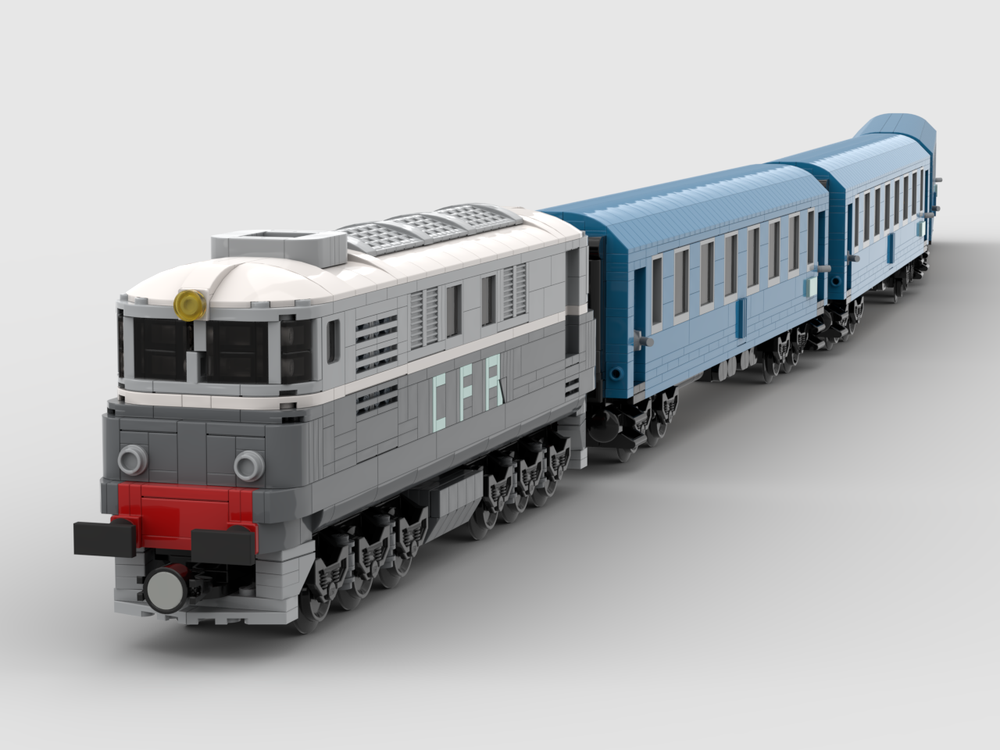 LEGO MOC [MOC set] CFR blue passenger cars and diesel locomotive by ...