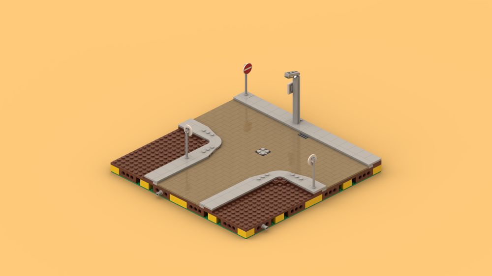 LEGO MOC Dutch Road Bricks One-way T junction MILS 32x32 by keesbuilds ...