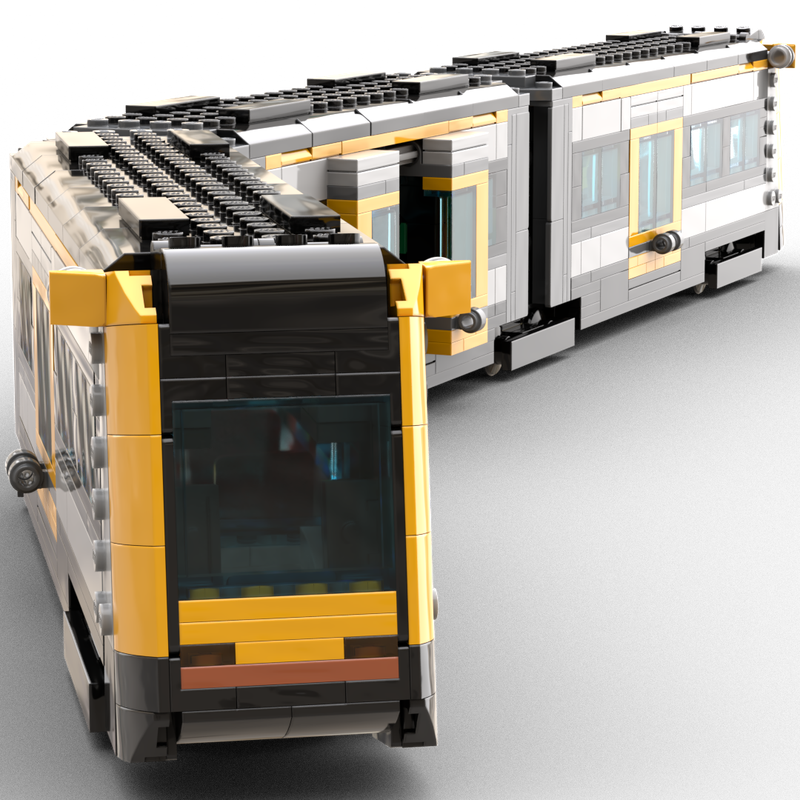 LEGO MOC Articulated Tram with Bellows (City, Yellow Livery Version) by ...