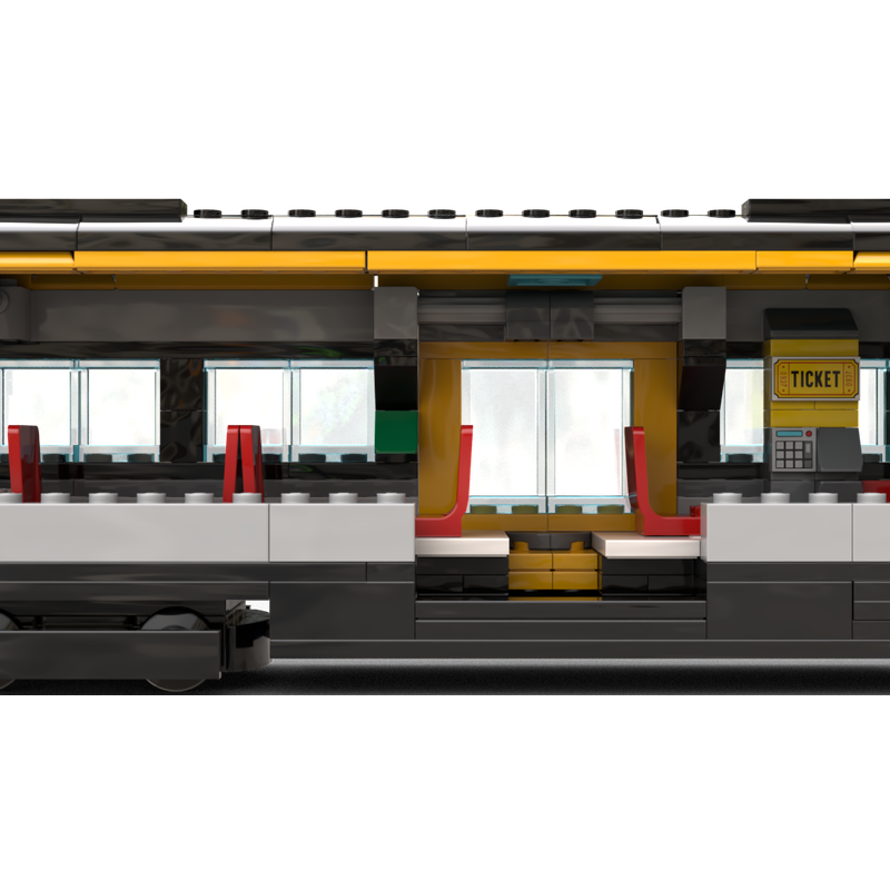 LEGO MOC Articulated Tram with Bellows (City, Yellow Livery Version) by ...