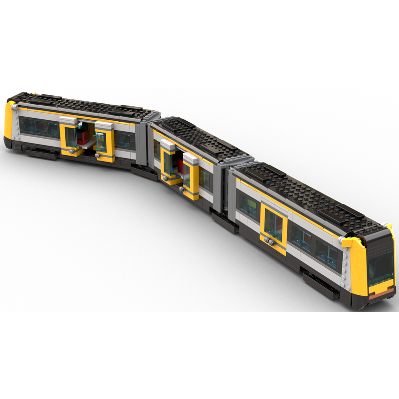 LEGO MOC Articulated Tram with Bellows (City, Yellow Livery Version) by ...