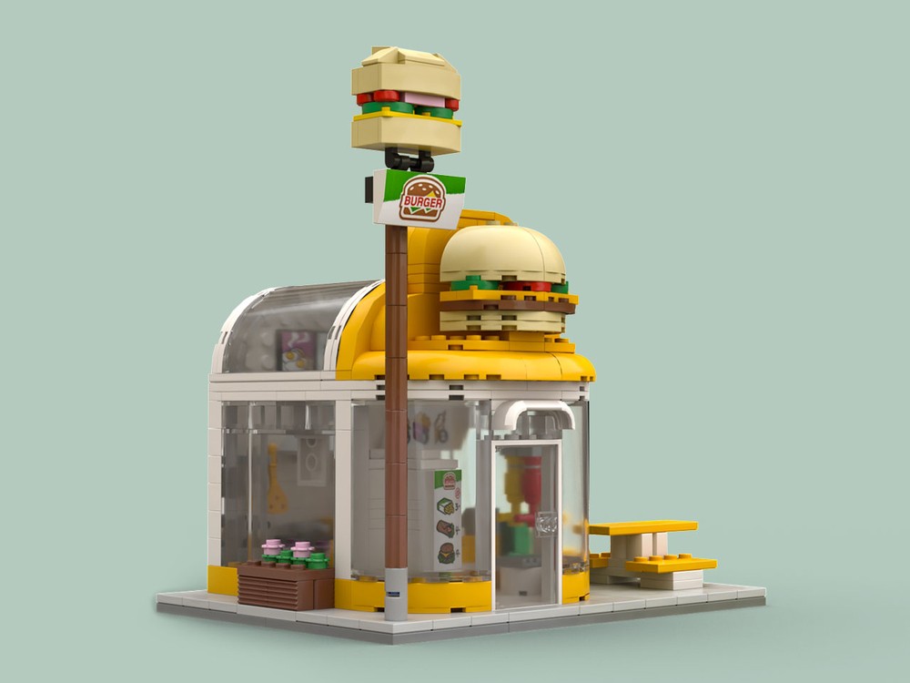Lego Moc Burger Joint By Xenlc Rebrickable Build With Lego