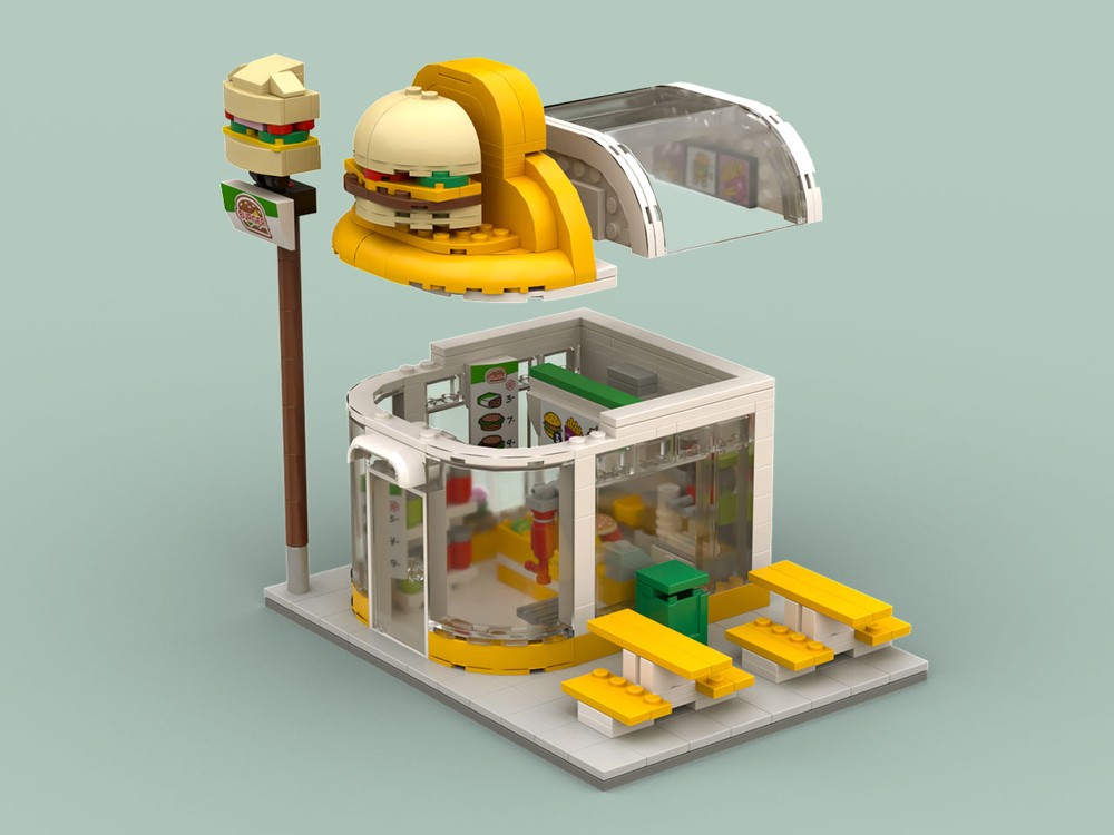 Lego Moc Burger Joint By Xenlc Rebrickable Build With Lego