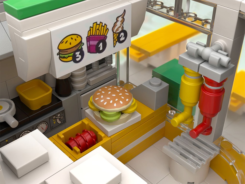 Lego Moc Burger Joint By Xenlc Rebrickable Build With Lego