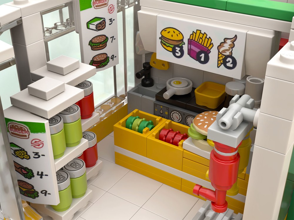 Lego Moc Burger Joint By Xenlc Rebrickable Build With Lego