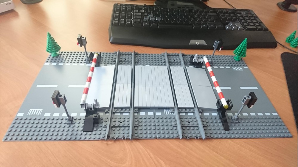 LEGO MOC Train Level Crossing - Double track by Gemiini | Rebrickable ...