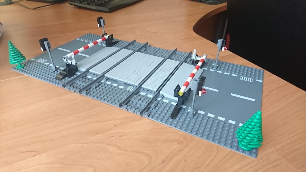 LEGO MOC Train Level Crossing - Double track by Gemiini | Rebrickable ...