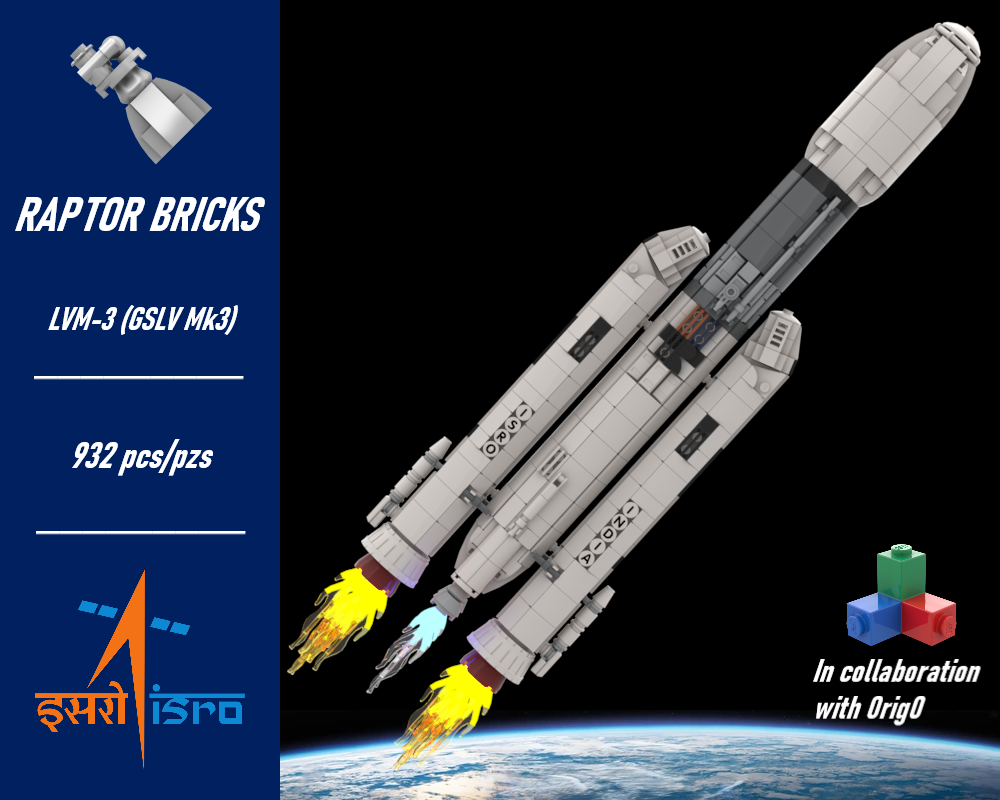 LEGO MOC LVM-3/GSLV Mk3 (at 1:110 scale) by RAPTOR BRICKS | Rebrickable ...
