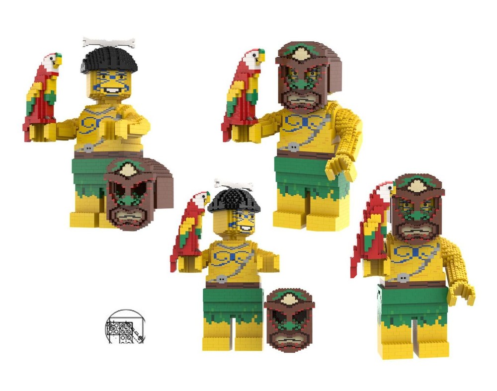 LEGO MOC Maxi figure Islander with parrot by Bricksculpture.net ...