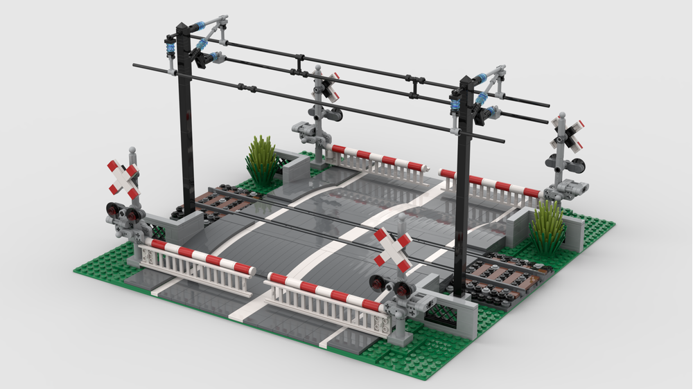 Lego Moc Railroad Crossing Passage à Niveau Moc By Mimi68