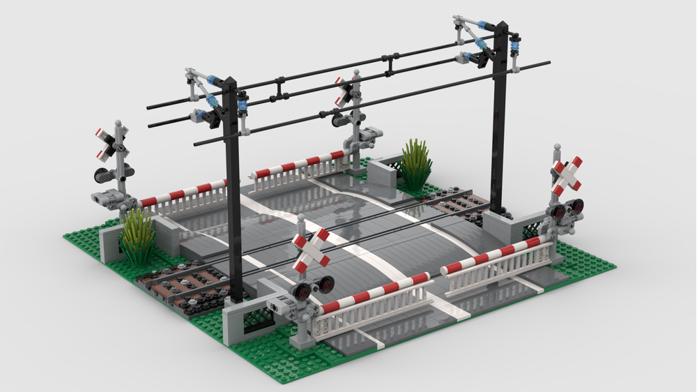 Lego Moc Railroad Crossing Passage à Niveau Moc By Mimi68