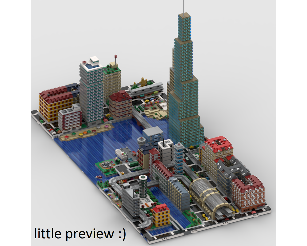 Lego Moc Micropolis Collection 2 16 Nice Fitting Water Related Modules