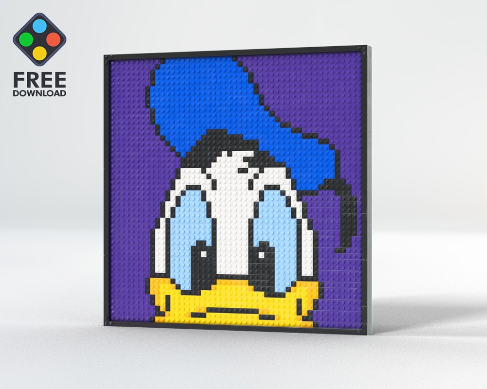 LEGO MOC Donald Duck Brick Art Mosaic by OneBrickPony | Rebrickable ...