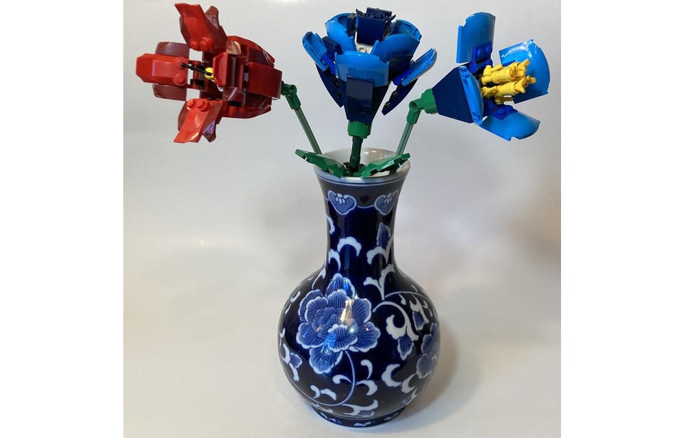 Lego Moc Blue Rose By Bam Mocs Rebrickable Build With Lego