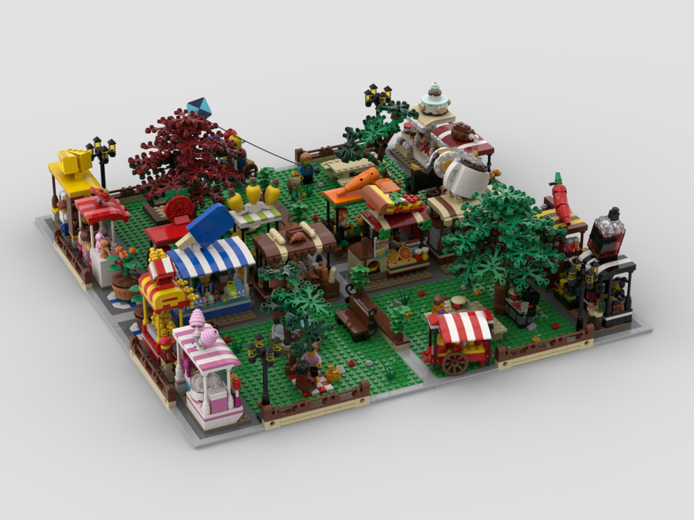Lego Moc Modular Market Display 16 Stands Mocs By Gabizon