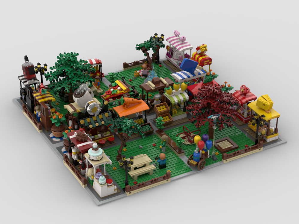 Lego Moc Modular Market Display 16 Stands Mocs By Gabizon