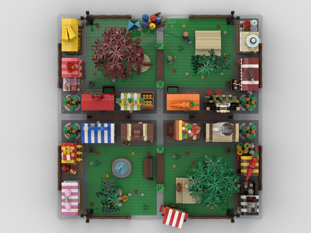 Lego Moc Modular Market Display 16 Stands Mocs By Gabizon