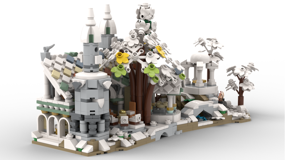 Lego Moc Mini 10316 Rivendell Winter Version By Christromans