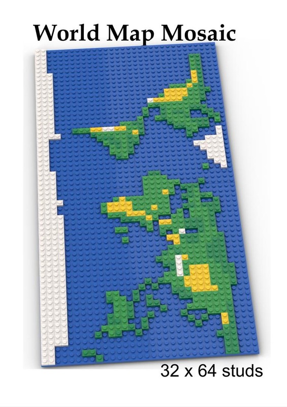 LEGO MOC World Map Mosaic by AKM-Sky | Rebrickable - Build with LEGO