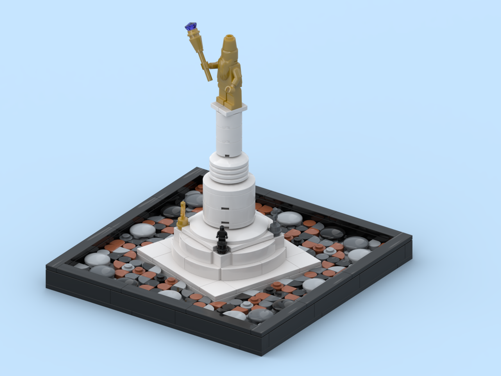 LEGO MOC Town Square Golden Man Pedestal/Pillar by PeaBricky ...